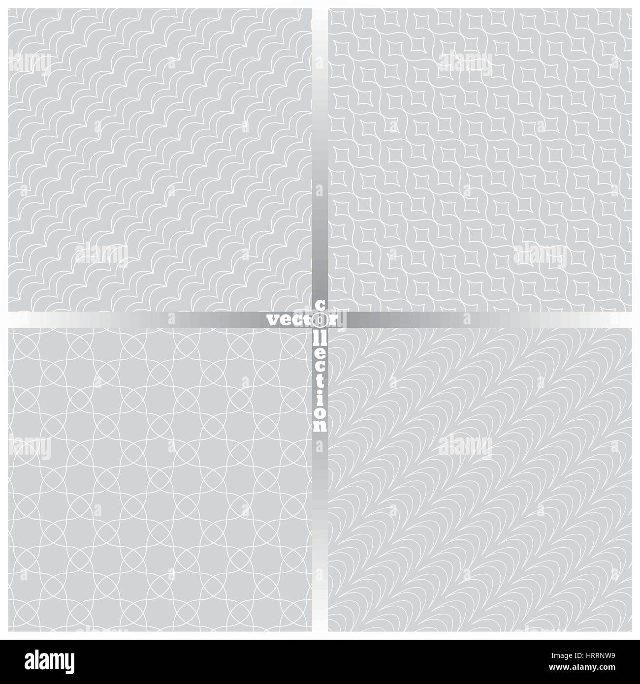 Seamless pattern. Collection of four simple original textures. Regularly repeating geometrical ...