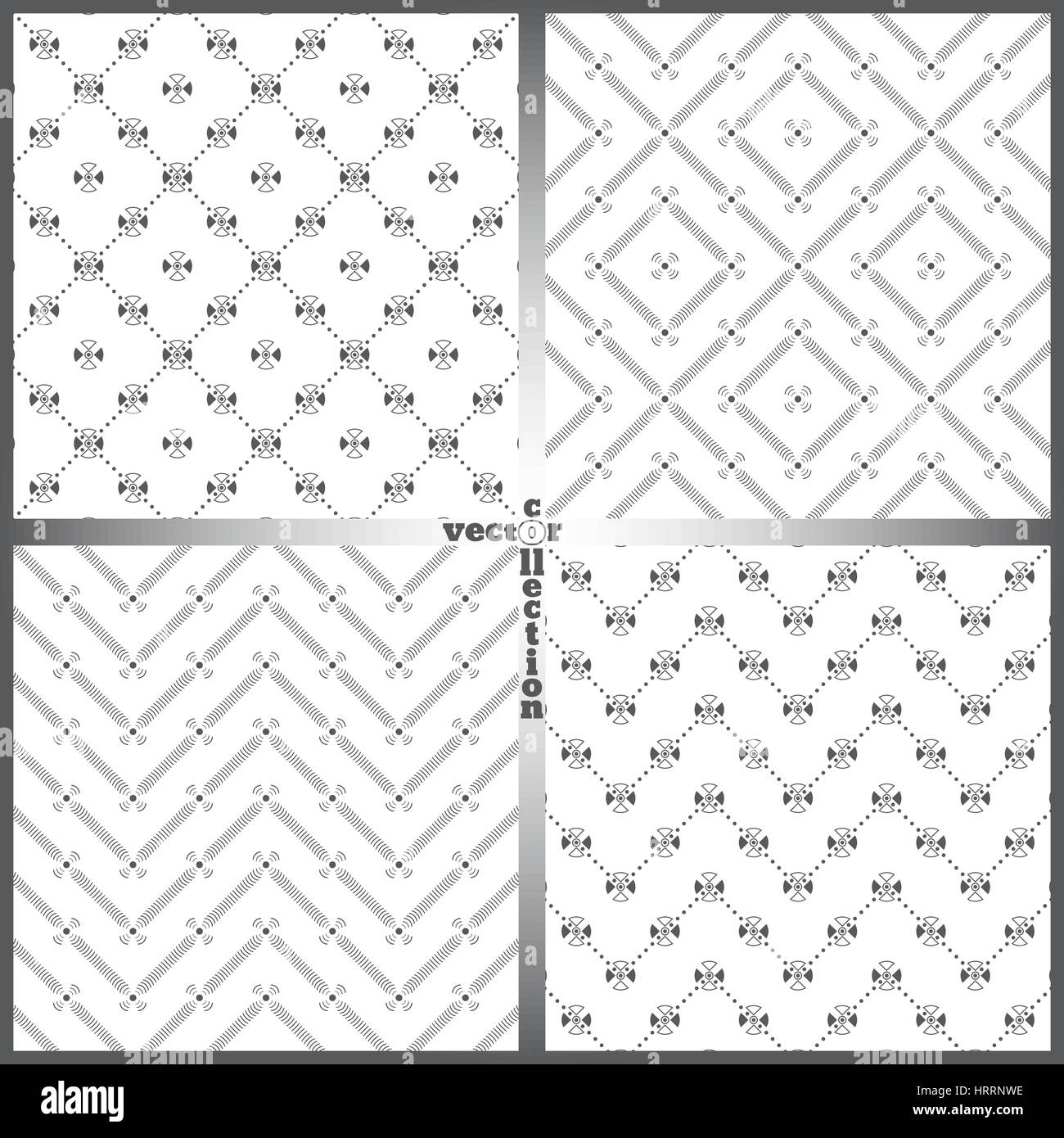 Seamless pattern. Collection of four classical original textures. Regularly repeating ...