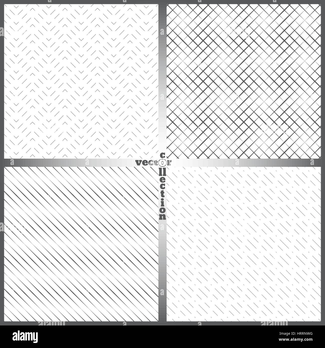 Seamless pattern. Collection of four original linear textures. Regularly repeating geometrical ...