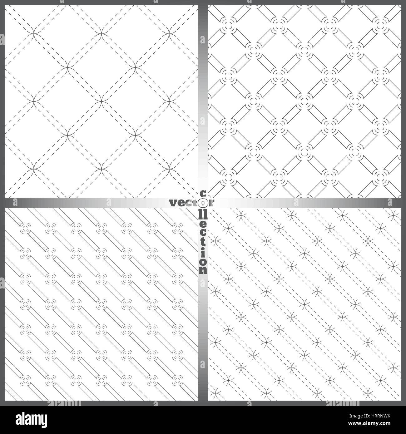 Seamless pattern. Collection of four elegant linear textures. Regularly ...