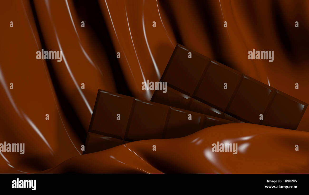 3D Illustration Abstract Chocolate Background with Glare Stock Photo - Alamy