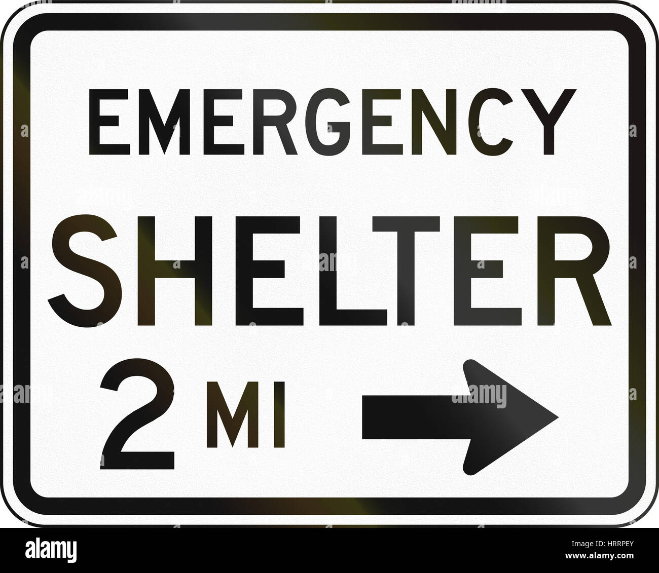 United States MUTCD emergency road sign - Emergency shelter Stock Photo ...