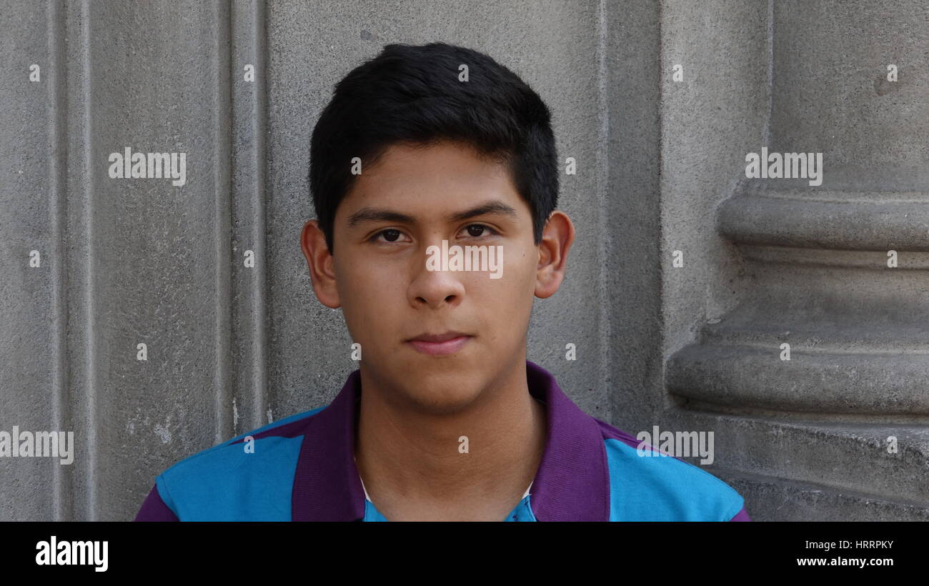 Serious Hispanic Teen Boy Stock Photo - Alamy