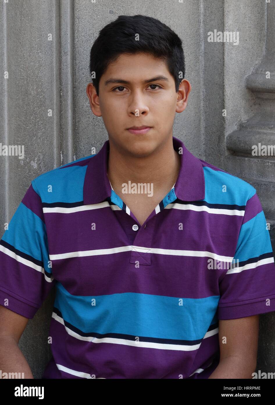 Serious Teen Hispanic Boy Stock Photo - Alamy