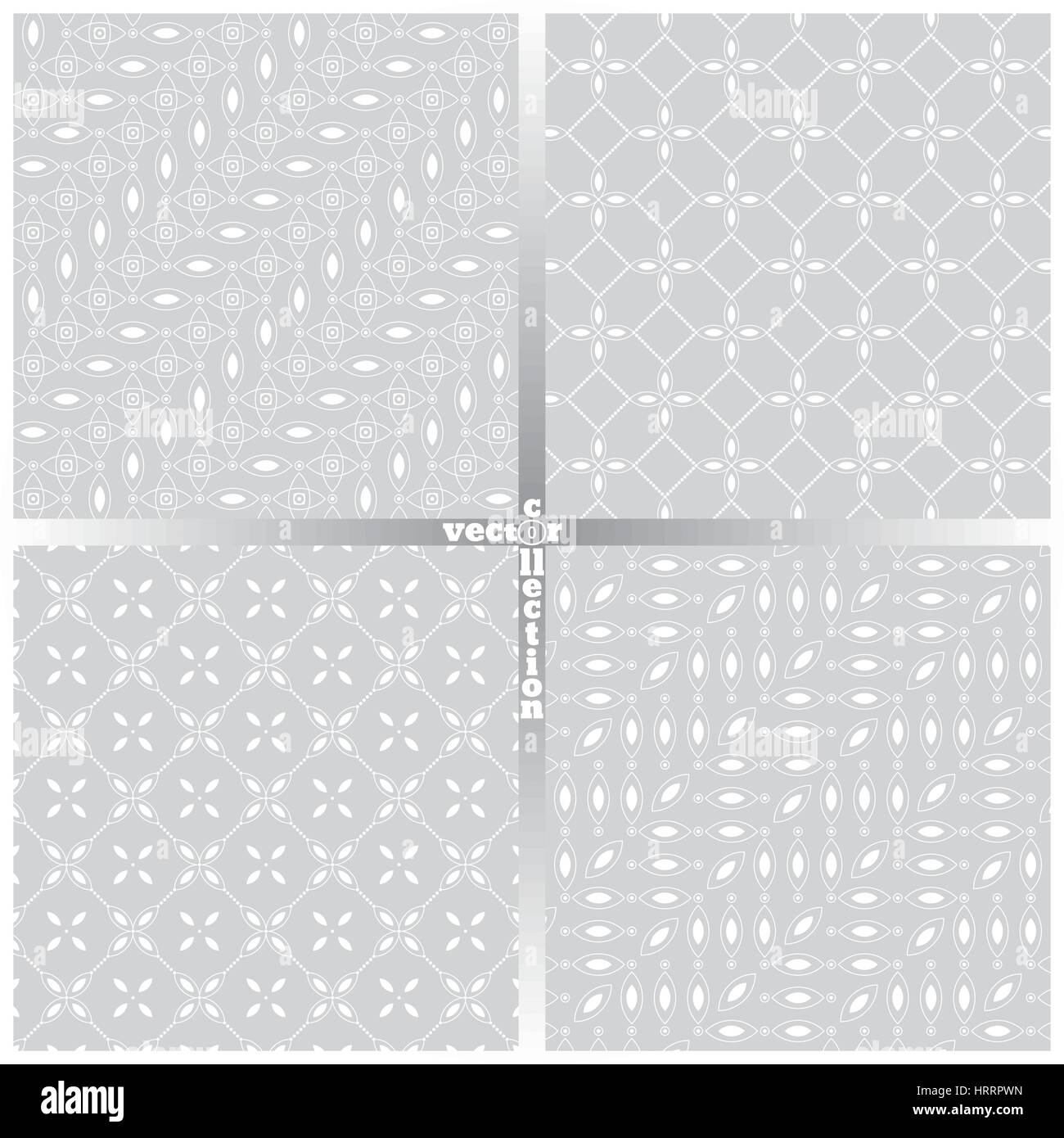 Seamless pattern. Set of four original textures. Regularly repeating geometrical elements ...
