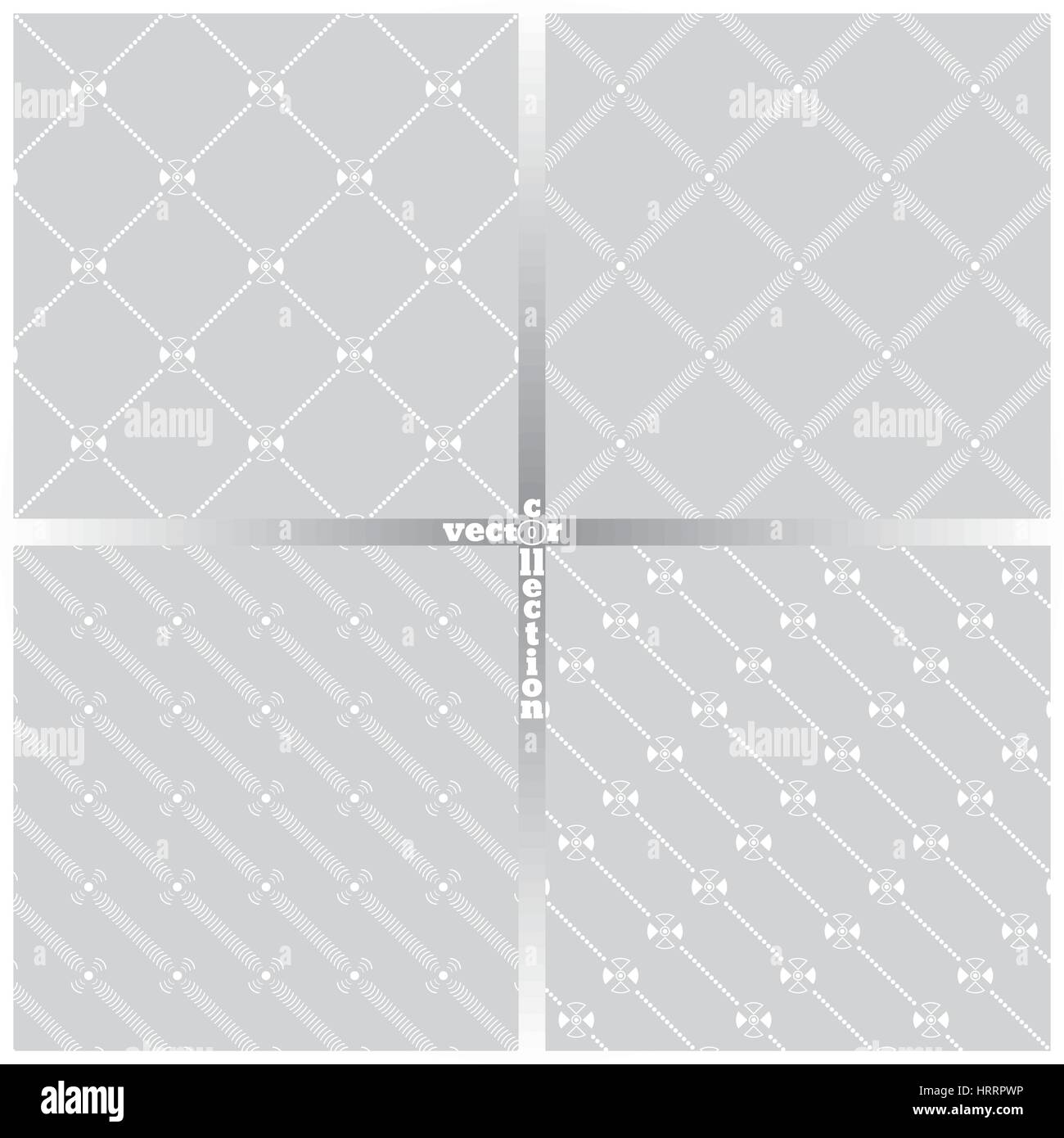 Seamless pattern. Set of four original classical textures. Regularly repeating geometrical ...