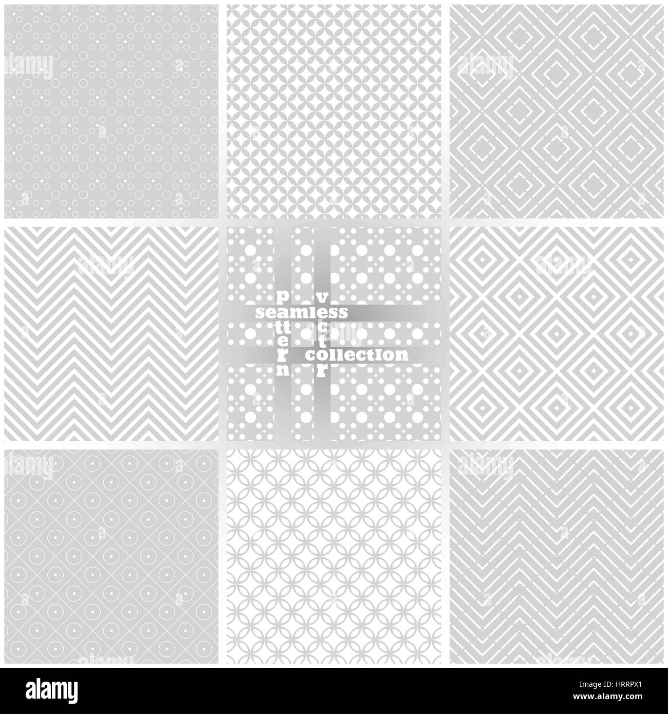 Seamless pattern. Set of eight simple classical textures. Regularly ...