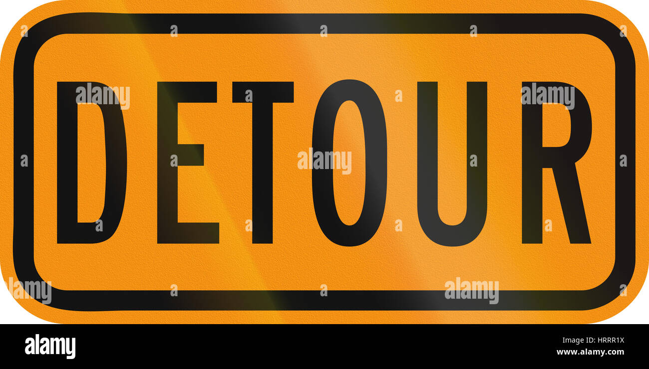 United States MUTCD road sign - Detour Stock Photo - Alamy