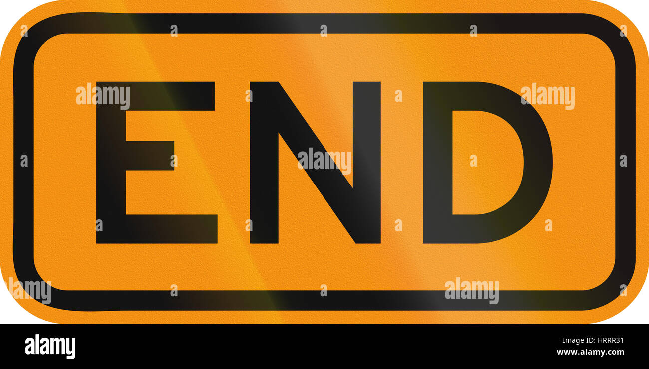 United States MUTCD road sign - End Stock Photo - Alamy