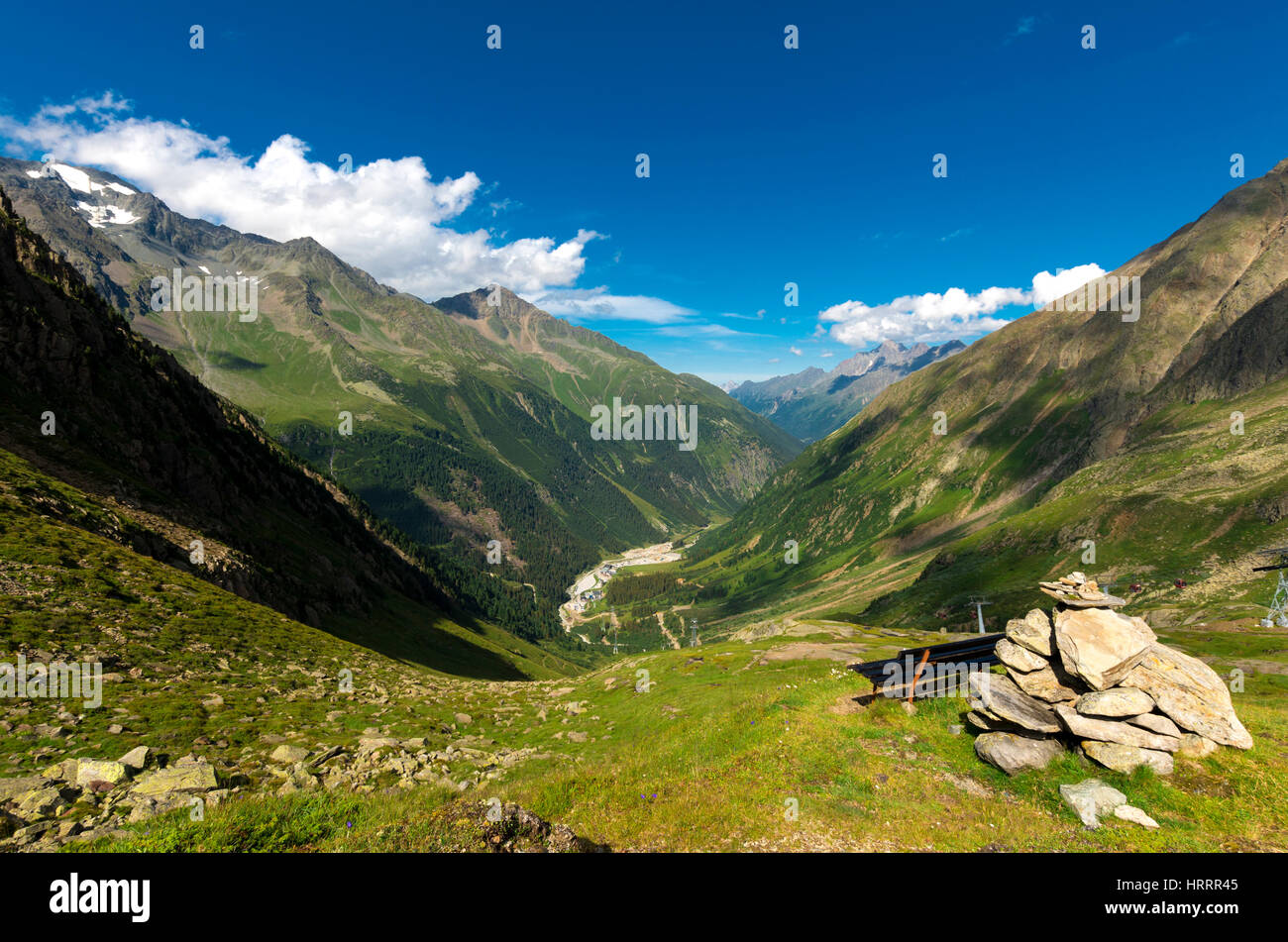 Bench on the mountain Stock Photo - Alamy
