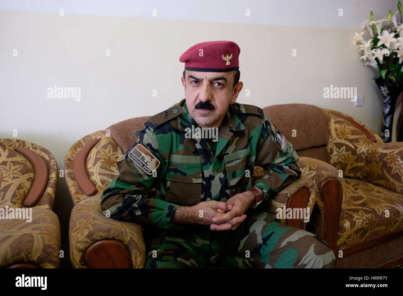 Peshmerga Major Mustafa Hassan, Operation Commander in Telskuf, Iraq ...