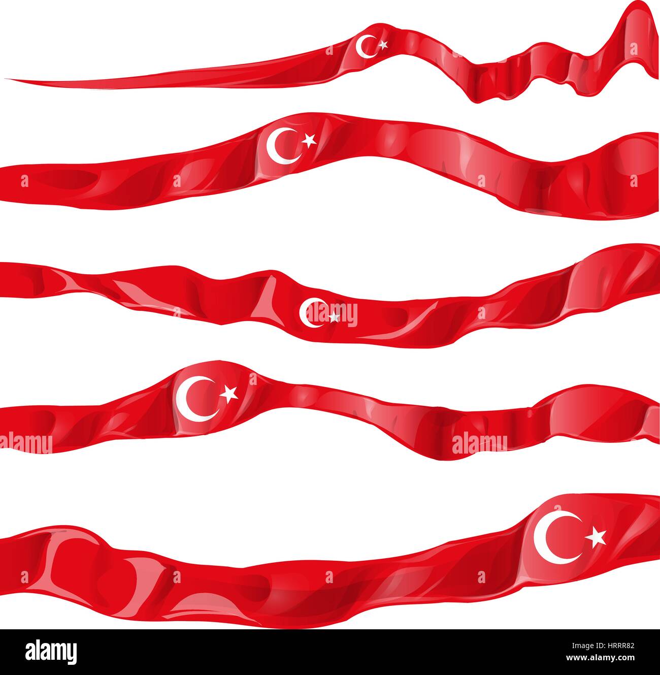 turkey flag collaction horizontal on white background Stock Vector ...