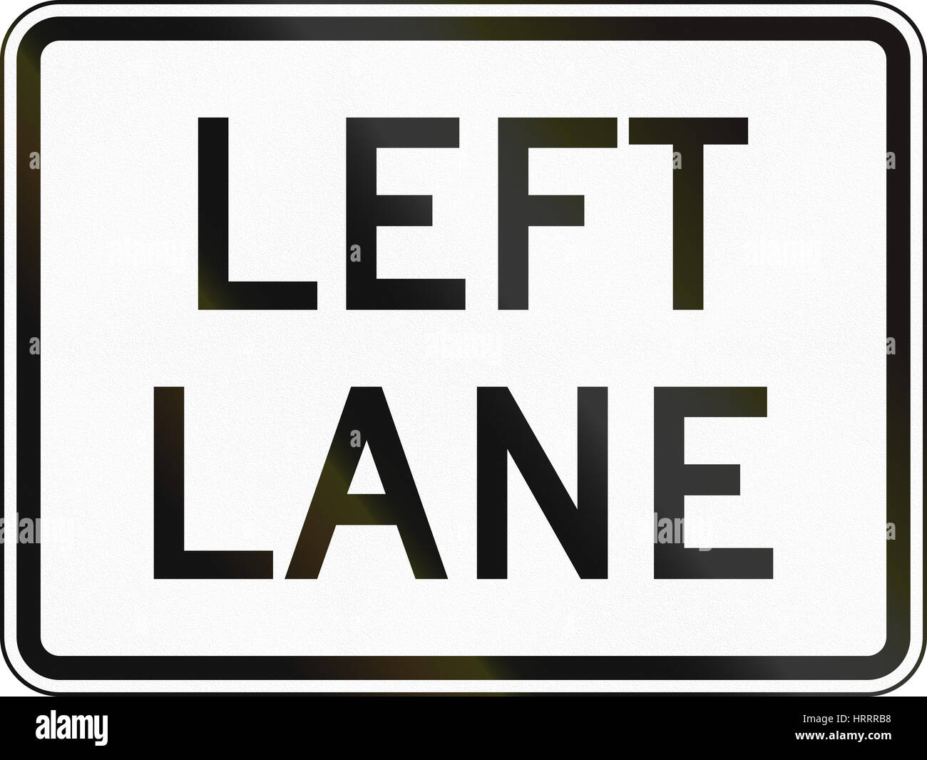 United States MUTCD road sign - Left lane Stock Photo - Alamy