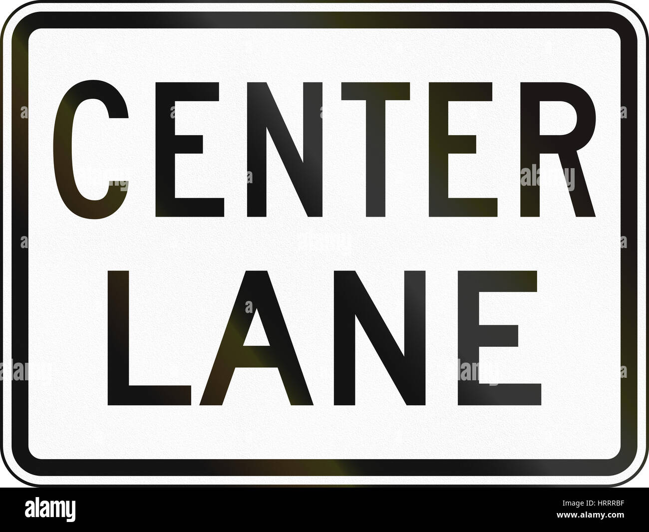 United States MUTCD road sign - Center lane Stock Photo - Alamy