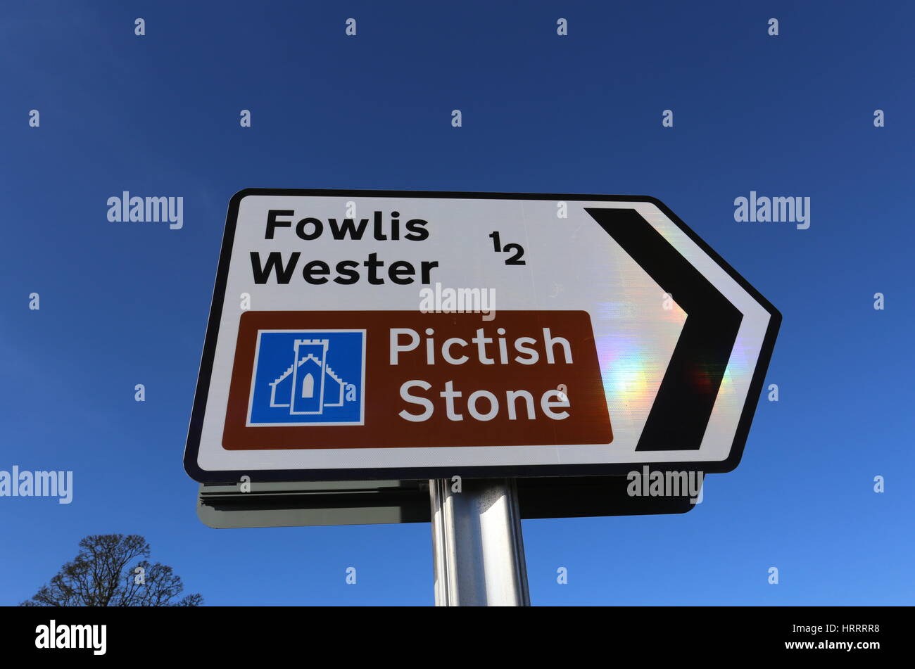 Sign for Fowlis Wester Perthshire Scotland March 2017 Stock Photo - Alamy