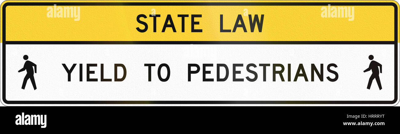 United States MUTCD crosswalk road sign - Yield to pedestrians Stock ...