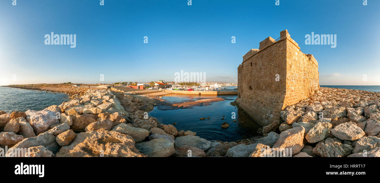 Paphos fort sunset hi-res stock photography and images - Alamy