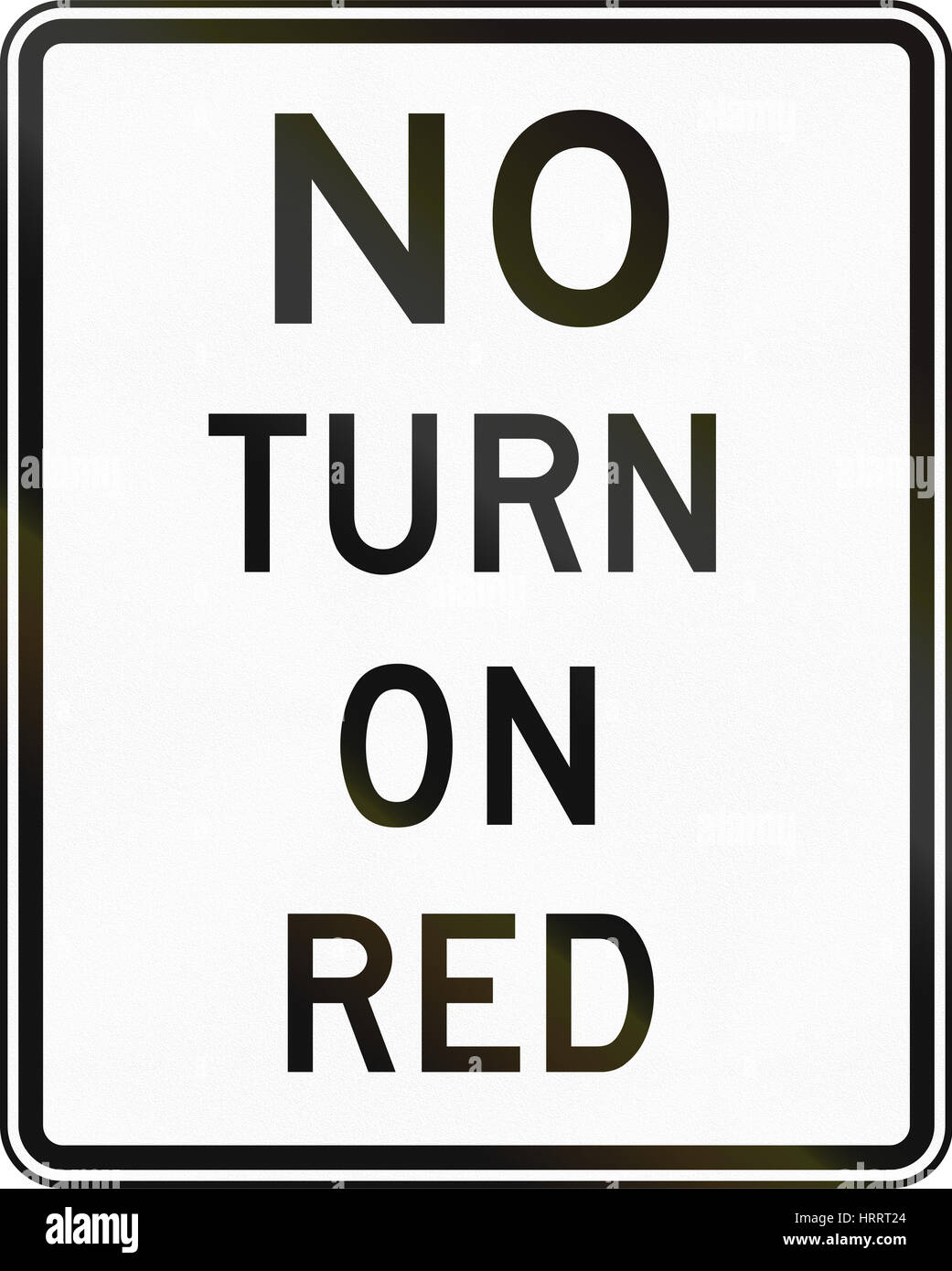 United States MUTCD regulatory road sign - No turn on red Stock Photo ...