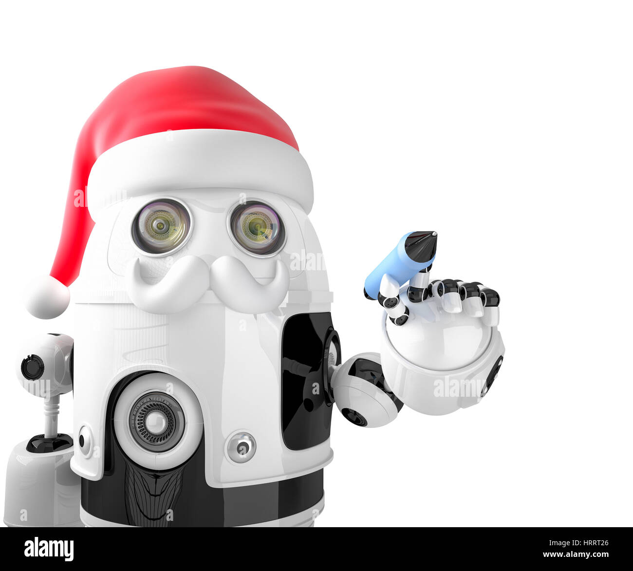 Robot Santa Claus holding a pen. Isolated. Contains clipping path Stock ...