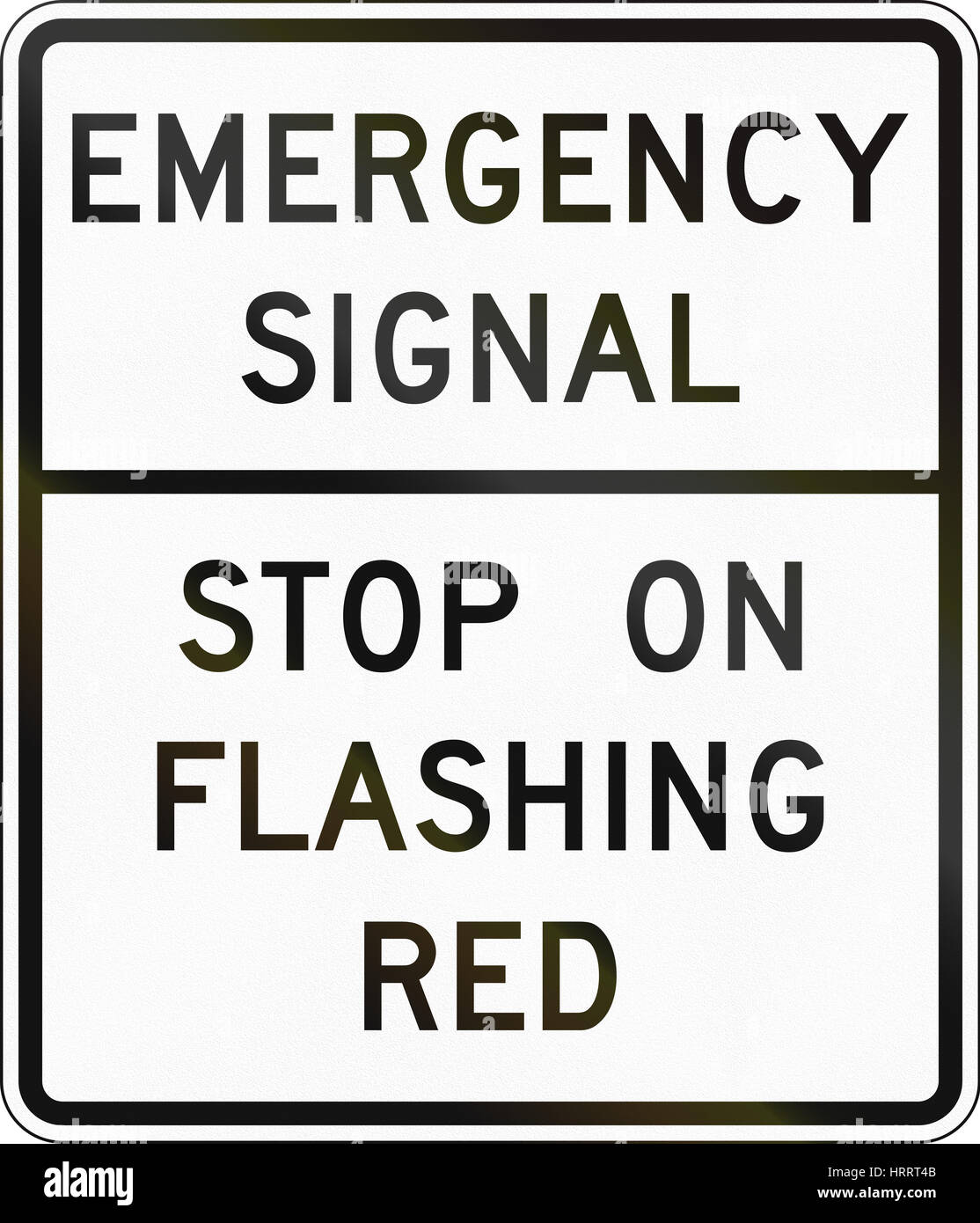United States MUTCD road sign - Emergency signal Stock Photo - Alamy