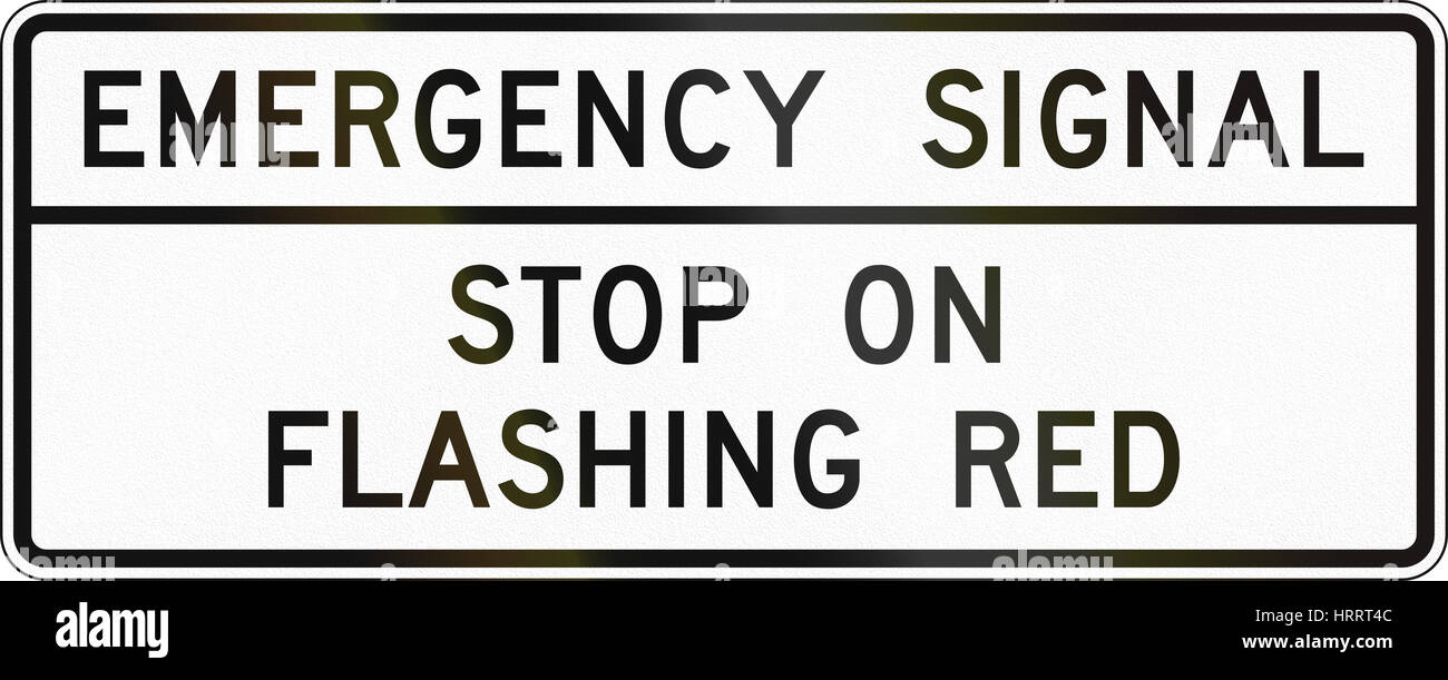 United States MUTCD road sign - Emergency signal Stock Photo - Alamy