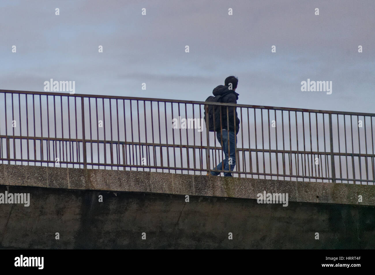 cityscape individual alone walking Stock Photo - Alamy