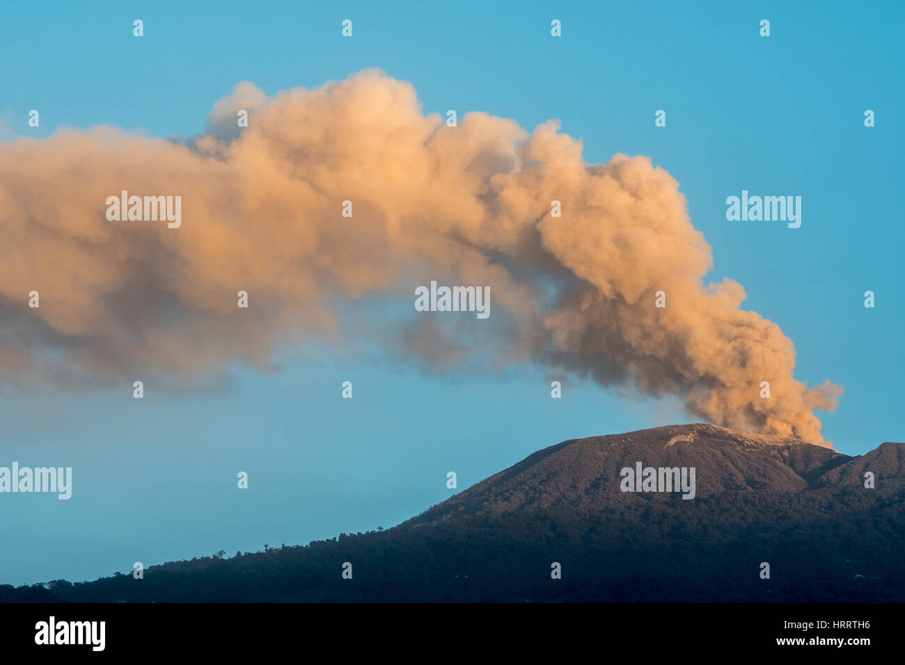 View of the Turrialba volcano from the town of Aquires, Costa Rica ...