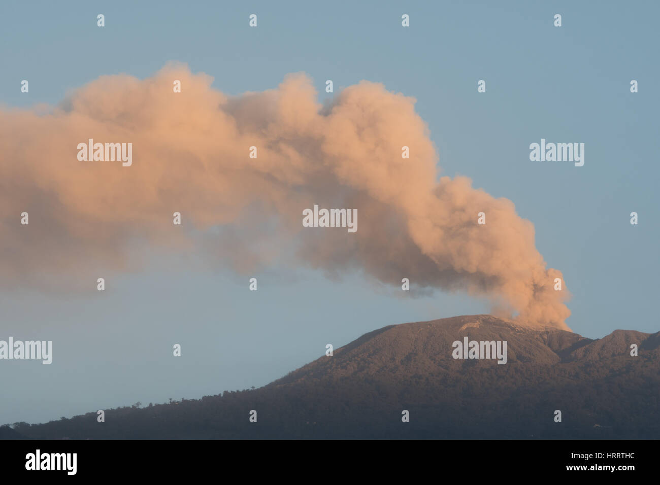 View of the Turrialba volcano from the town of Aquires, Costa Rica ...