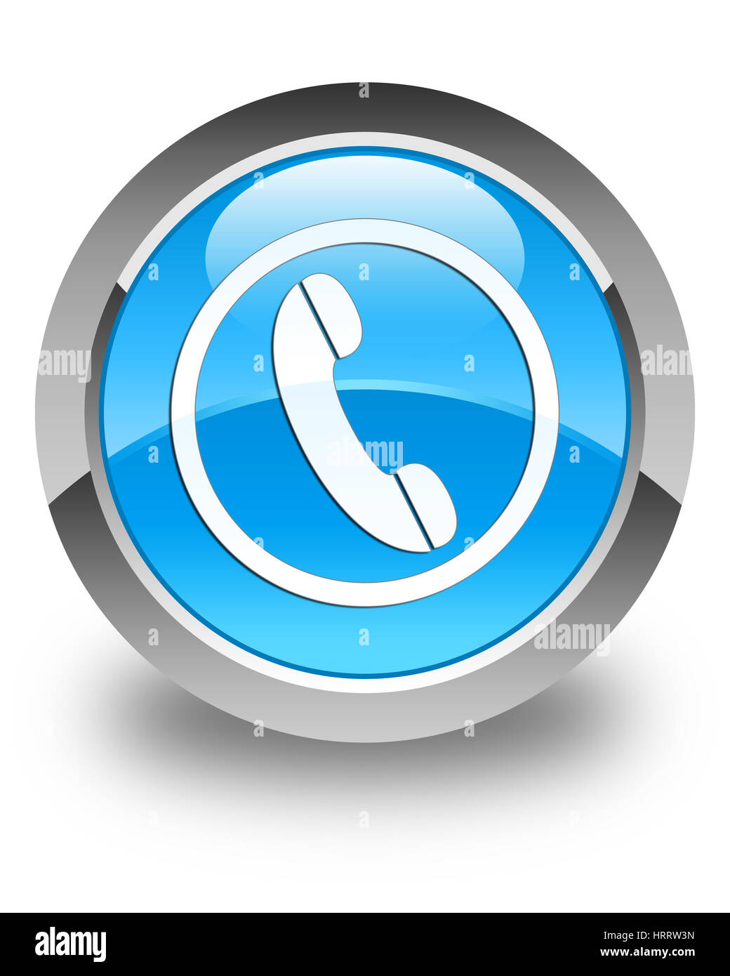 Phone icon isolated on glossy cyan blue round button abstract ...