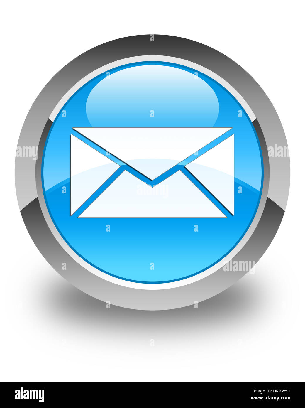 Email icon isolated on glossy cyan blue round button abstract ...