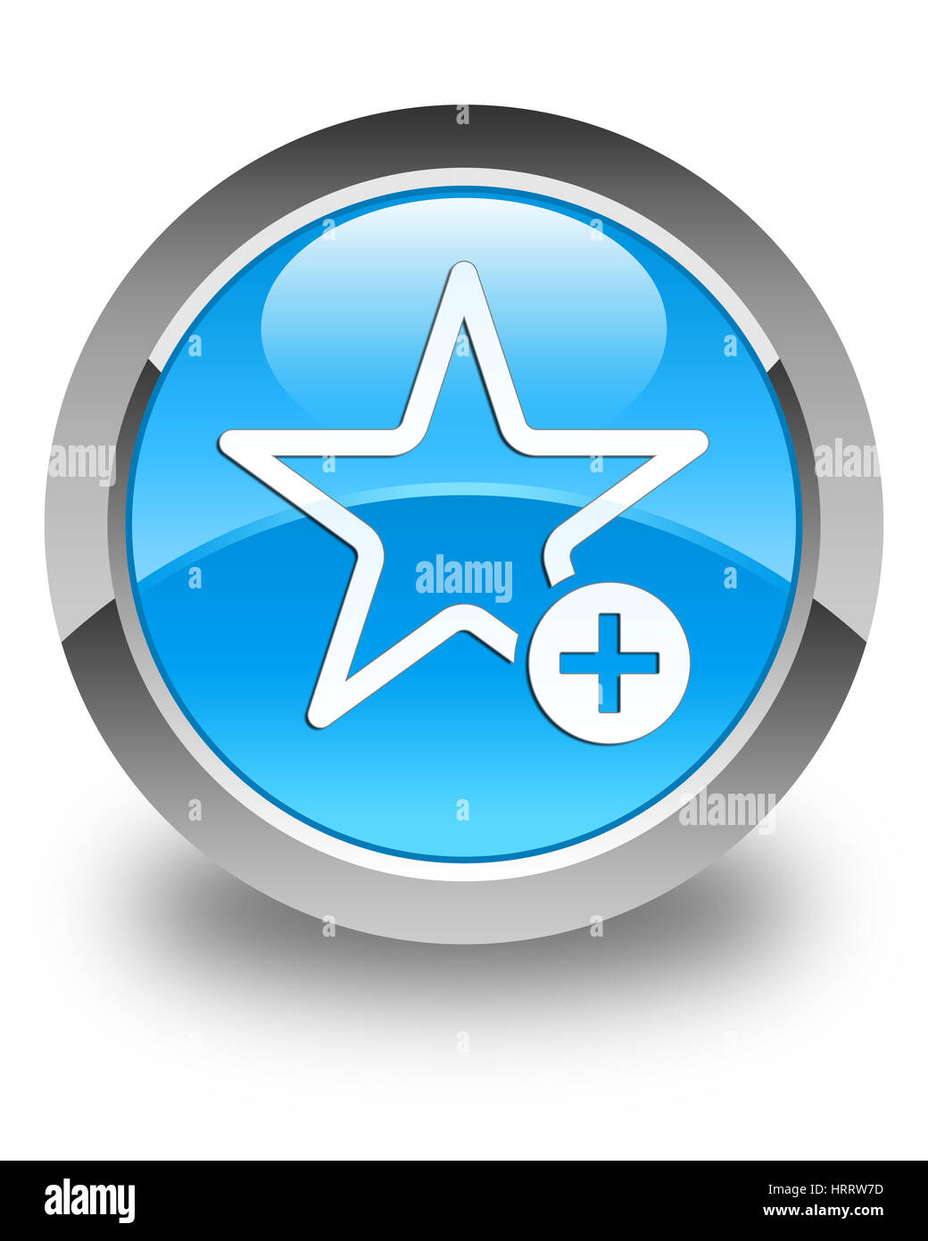 Add to favorite icon isolated on glossy cyan blue round button abstract ...