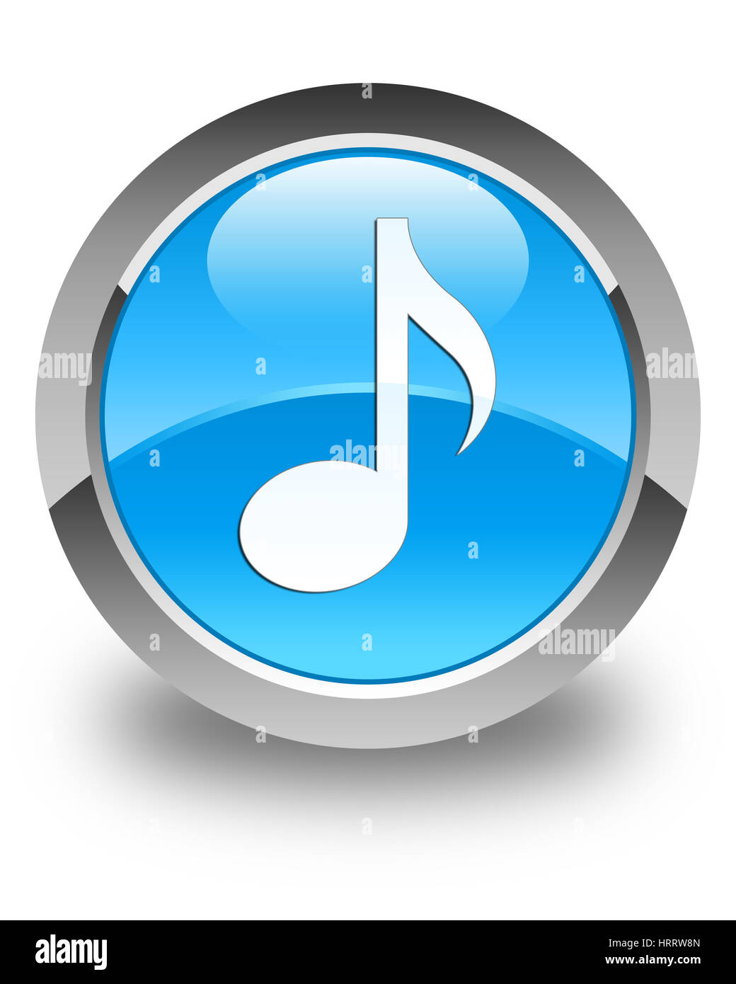 Music icon isolated on glossy cyan blue round button abstract ...
