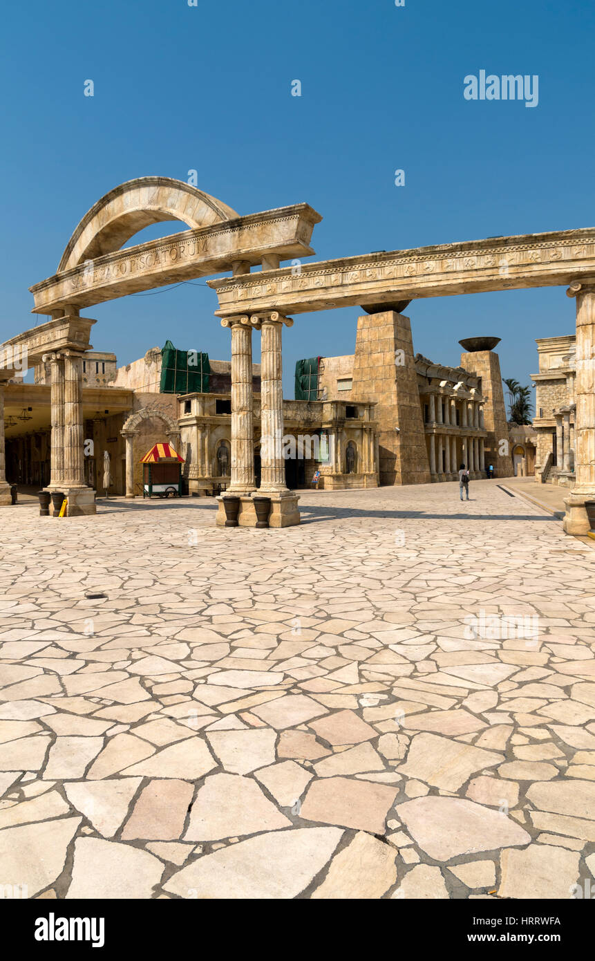Roman themed entrance Stock Photo - Alamy