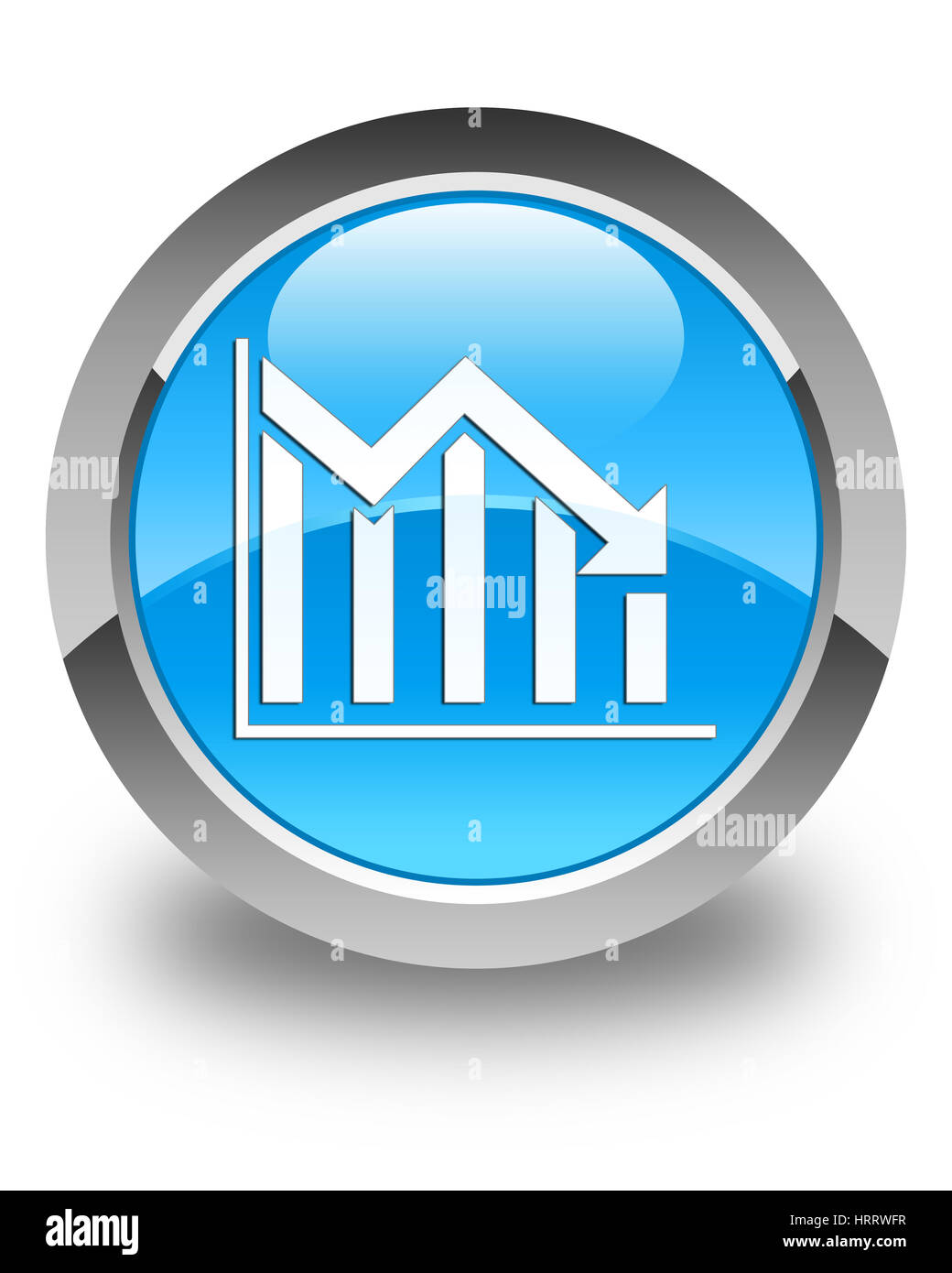 Blue sign decrease chart symbol hi-res stock photography and images - Alamy
