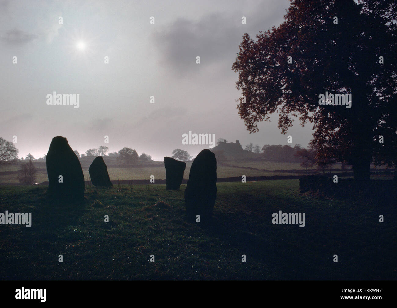 The 4 remaining stones of Nine Stone Close stone circle, Derbyshire ...