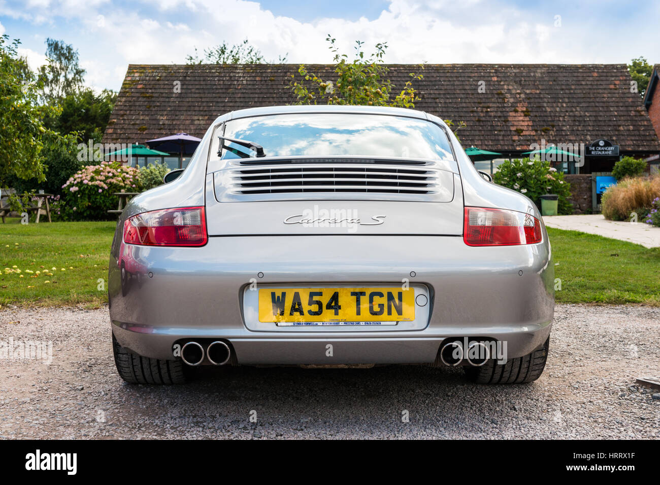The rear of a Porsche Carrera S 3.8 Tiptronic sports car 2005 model ...