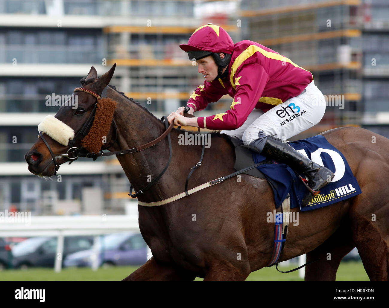 Thomas Crapper ridden by Charlie Poste pulls away from the last fence ...