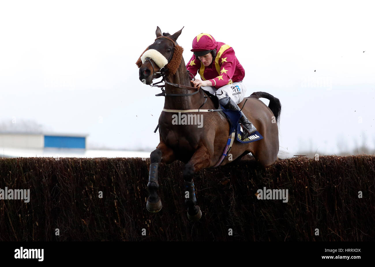 Thomas Crapper ridden by Charlie Poste clears the last fence before ...