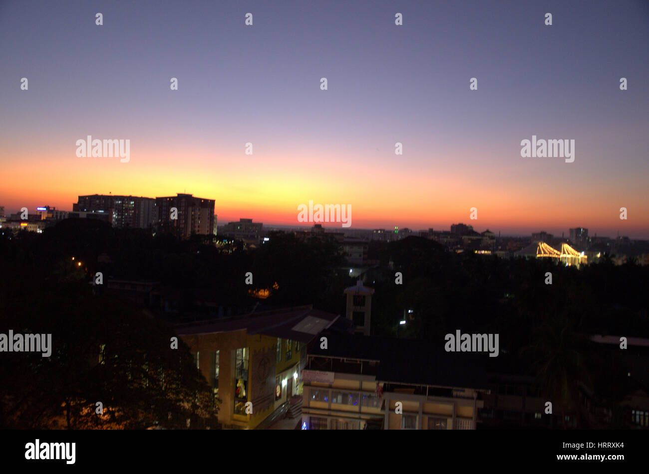 Mangalore skyline at sunset Stock Photo - Alamy