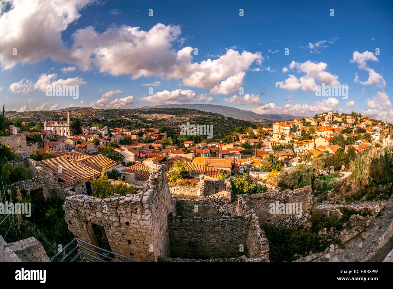 Lofou, a traditional mountain Cyprus village. Limassol District Stock ...