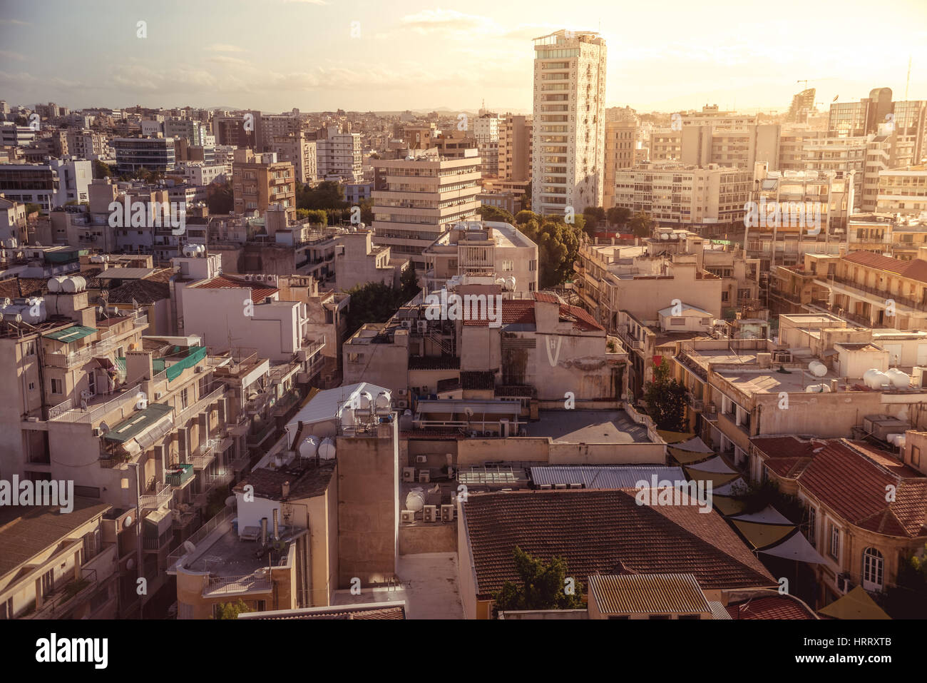 Panorama view of southern part of Nicosia, capital and largest city on ...