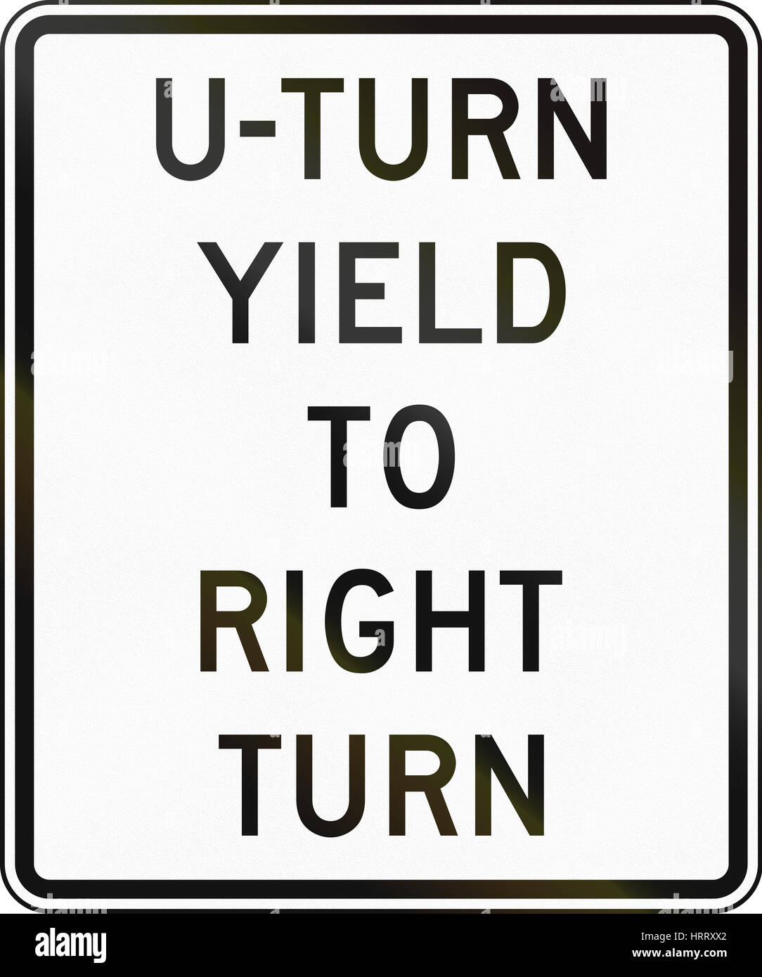 United States MUTCD regulatory road sign - U-Turn yield to right turn ...