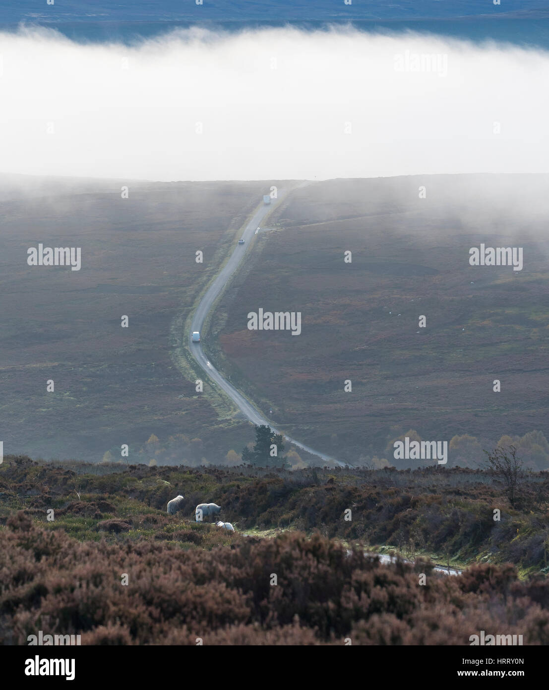 Low Mist over the Road to Westerdale, North York Moors National Park ...