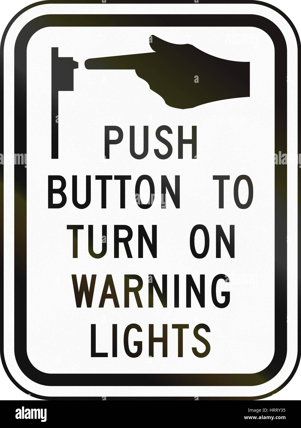 United States MUTCD road sign - Crosswalk instructions Stock Photo - Alamy
