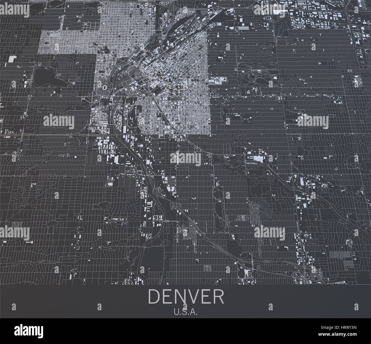 City map view aerial roads hi-res stock photography and images - Alamy