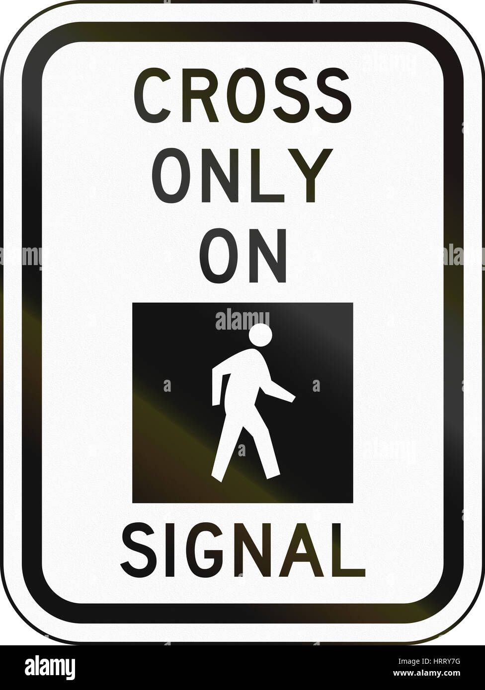 United States MUTCD road sign - Crosswalk instructions Stock Photo - Alamy