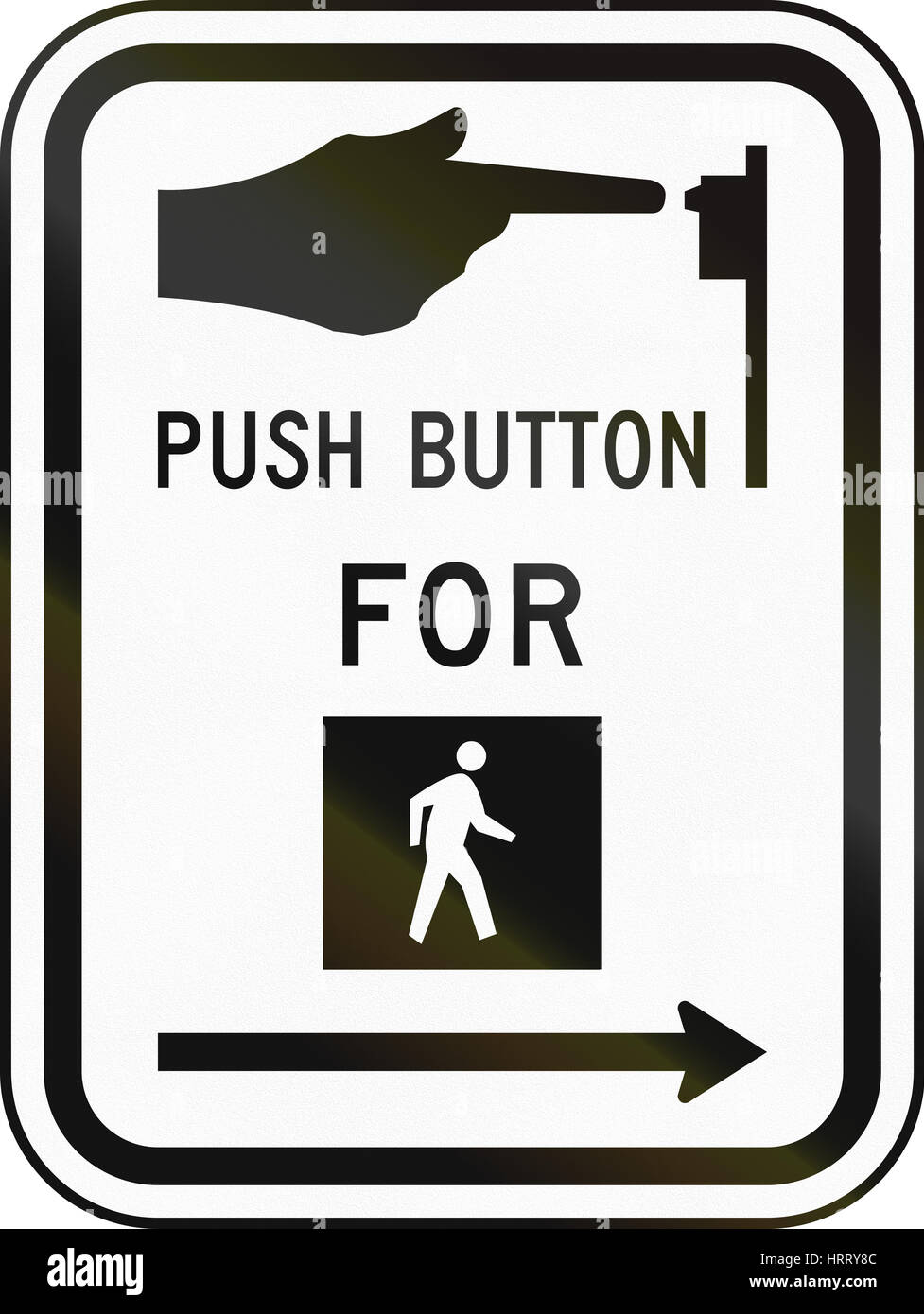 United States MUTCD road sign - Crosswalk instructions Stock Photo - Alamy