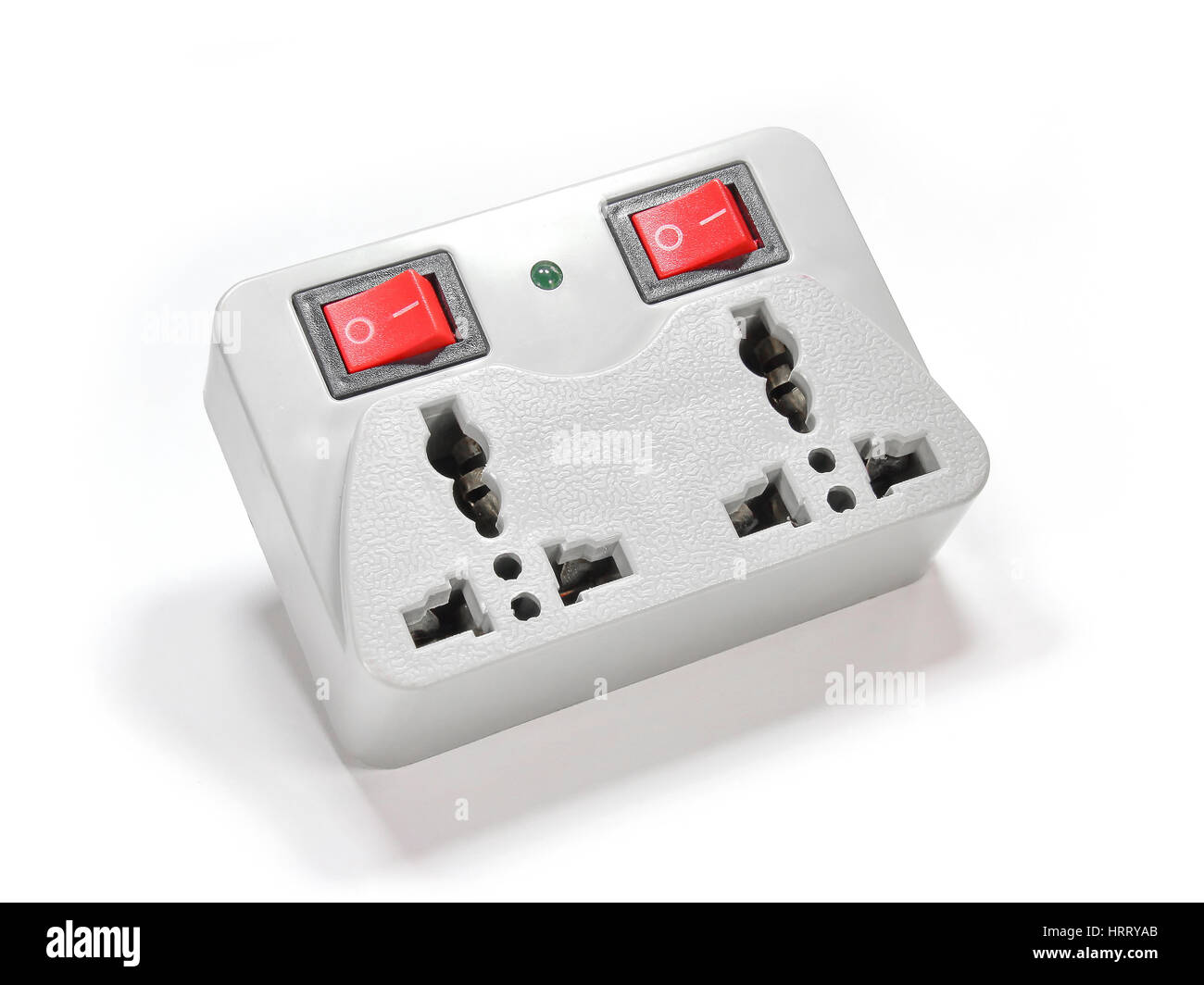 Switchable Electric Socket Isolated on White Background Stock Photo - Alamy