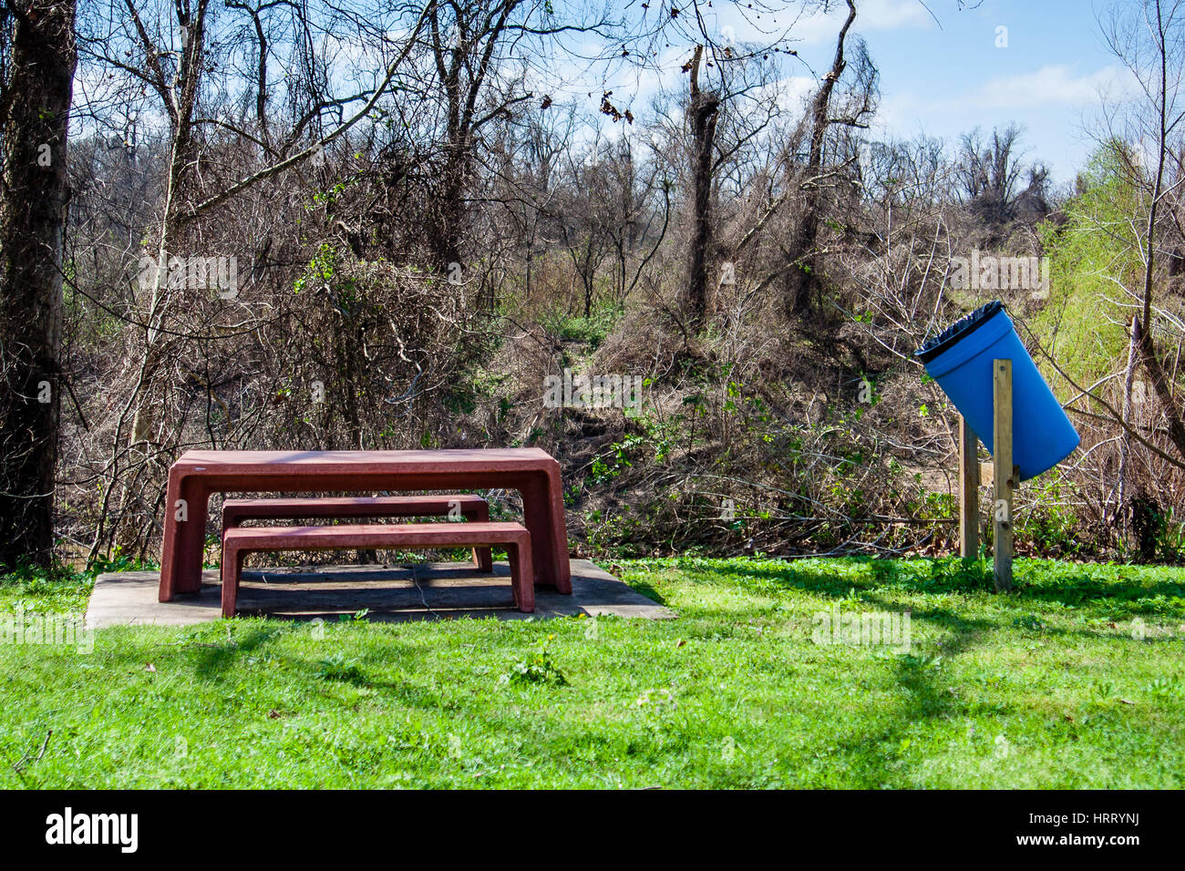 Picnic table at Riverfront Park in Wharton, Texas Stock Photo - Alamy