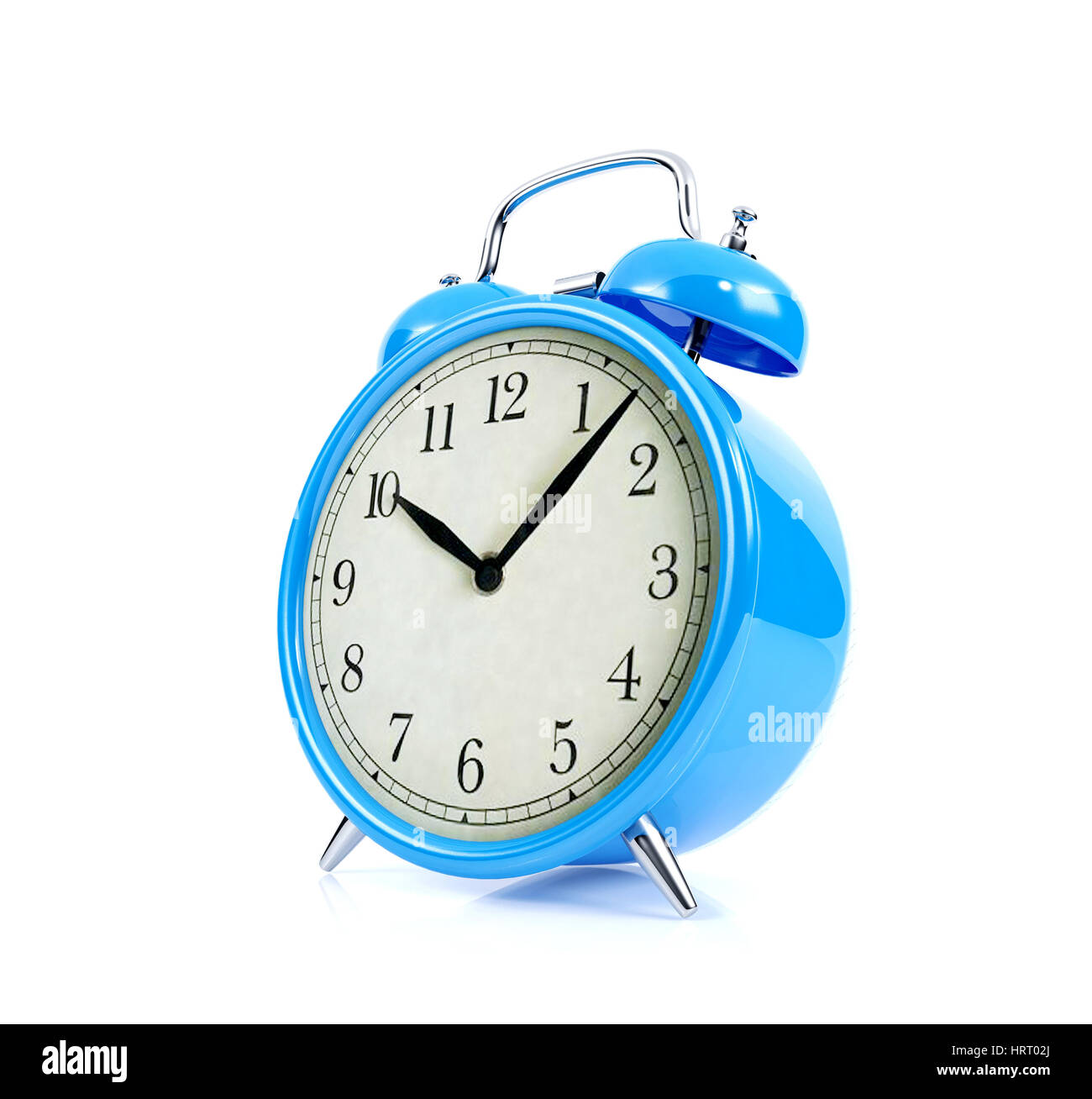 Blue alarm clock isolated on white background, 3D rendering Stock Photo ...